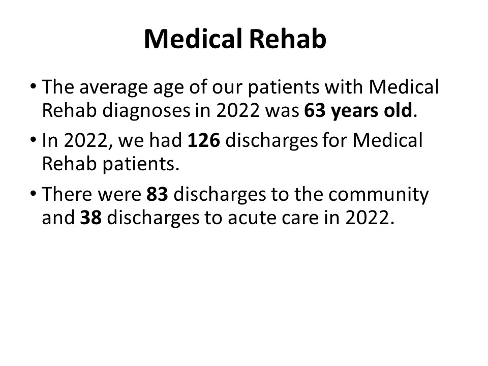Rehabilitation Medicine - Medical Rehab Outcome Data | Jefferson Health
