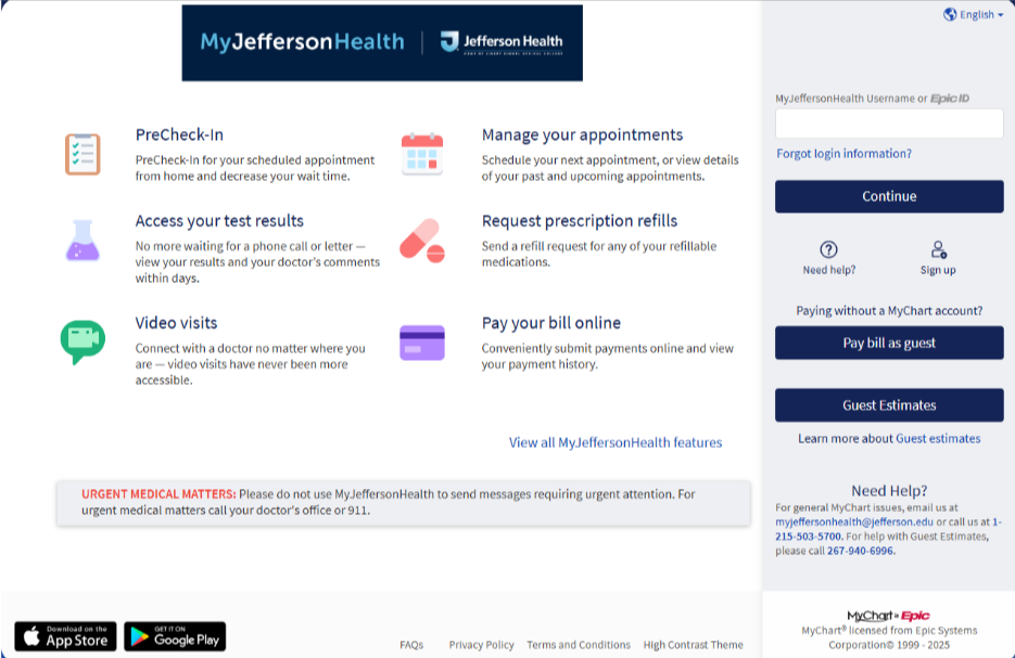 MyJeffersonHealth - MyChart Central | Jefferson Health