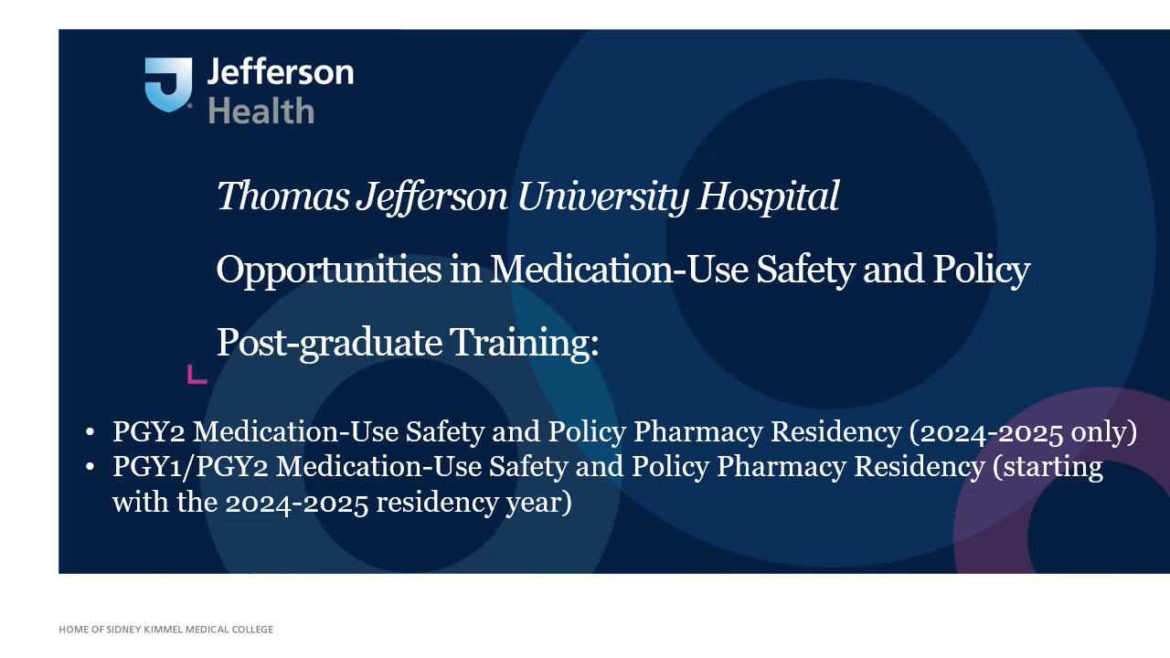 Academic Programs - PGY1/PGY2 Medication-Use Safety & Policy Pharmacy ...